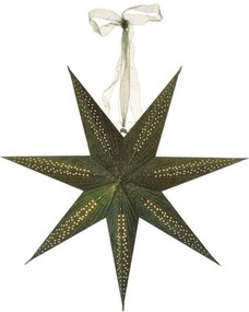 Dekorativní závěsná papírová hvězda 60cm zelená