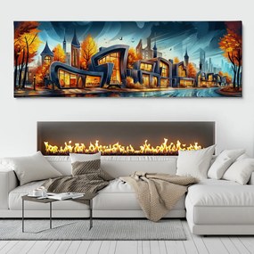 Obraz na plátně - Procházka v novém Hamburku FeelHappy.cz Velikost obrazu: 60 x 20 cm