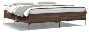 Rám postele hnědý dub 180 x 200 cm kompozitní dřevo a kov - Default Title