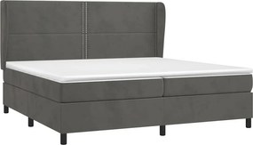 Box spring postel s matrací tmavě šedá 200x200 cm samet 3129172