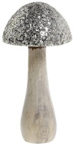 Přírodní dřevěná dekorace houba se třpytkami Mushroom - Ø 12*25 cm