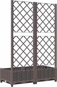 Zahradní truhlík s treláží hnědý 80 x 40 x 121,5 cm PP 318260