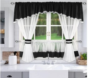 Hotová záclona s imitovanými zirkony 400x160cm,více barev Barva: černá, Rozměr: 400x160cm