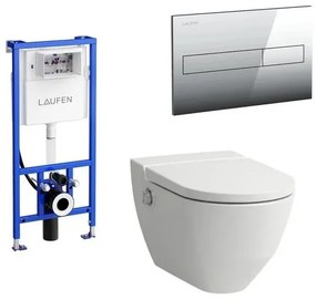 Laufen Cleanet Navia Set Bidetovací WC, tlačítko chrom lesk a modul