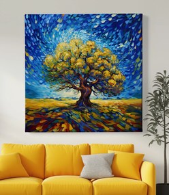 Obraz na plátně - Strom života mořské nebe FeelHappy.cz Velikost obrazu: 80 x 80 cm