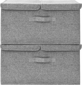 Úložné boxy 2 ks textil 50 x 30 x 25 cm šedé 332915