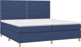 Box spring postel s matrací modrá 200x200 cm textil 3142287