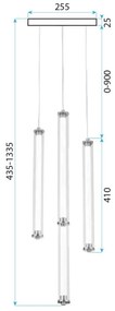 Toolight Moderní LED osvětlení TUBE G024-4CPR zlaté
