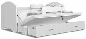 Dětská postel LUCKY P2 200x90 s přistýlkou Bílá