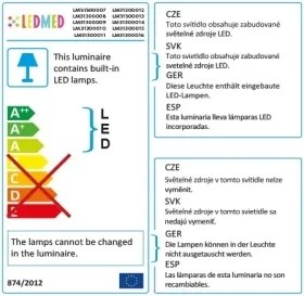 Svítidlo PLAFON SQUARE přisazené stropní a nástěnné 25W neutrální LEDMED LM31300014