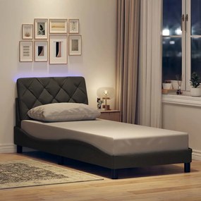 Rám postele s LED bez matrace Tmavě šedá 80x200 cm Látka 3310630