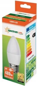 Toolight - Teplá LED žárovka E-27 230V 6W 480lm Svíčka 13061, OSW-01019