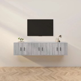 Nástěnné TV skříňky 3 ks šedé sonoma 57 x 34,5 x 40 cm 3188348