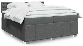 Box spring postel s matrací tmavě šedá 200x200 cm textil 3287190