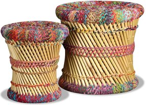 Stoličky chindi design 2 ks vícebarevné bambus 244216