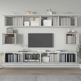 6dílný set TV skříněk betonově šedý kompozitní dřevo 3114369