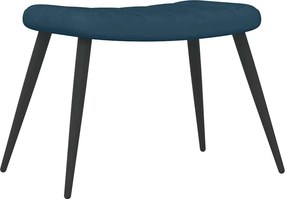 Relaxační křeslo se stoličkou modré samet 327698