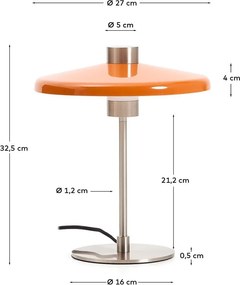 Oranžová stolní lampa s kovovým stínidlem (výška 32,5 cm) Nuvira – Kave Home