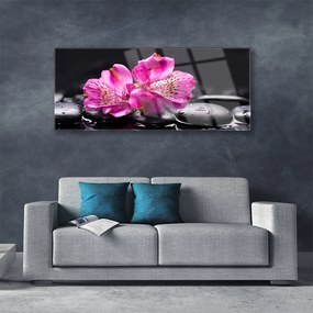 Plexisklo-obraz Květiny Kameny Zen Lázně 125x50 cm