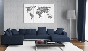 Obraz - The World map - alphabet - triptych