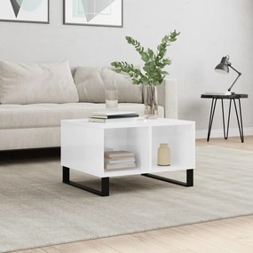 Konferenční stolek bílý s leskem 60x50x36,5 cm kompozitní dřevo - Default Title