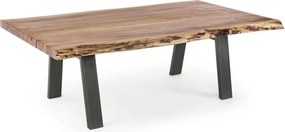 Černý/v přírodní barvě konferenční stolek s deskou z akácie 65x115 cm Aron – Bizzotto