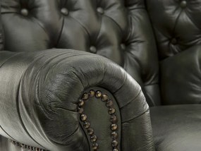 Masivní křeslo z pravé kůže Chesterfield III