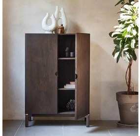 Designová skříňka Takayoshi 130 cm tmavě hnědá