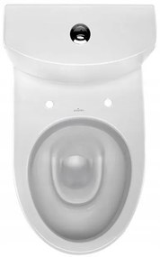 Cersanit Parva, kombi wc s horizontálním odtokem, boční přívod vody a splachováním 3/6L + antibakteriálním sedátkem z doruplastu s pomalým zavíráním, bílá, K27-002