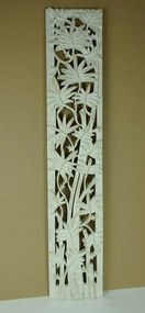 Závěsná dekorace BAMBOO bílá, 100x20 cm, exotické dřevo, ruční práce