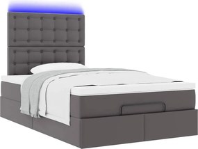 Osmanský rám postele s matrací šedá 120x190 cm umělá kůže 3313843