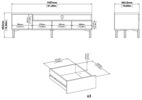 Tvilum TV stolek Atos 179 bílá/dub sonoma