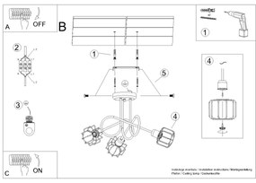 Sollux SL.1118 - Lustr na tyči BELUCI 3xE14/40W/230V černá
