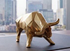 Dekorativní soška Bull 19,5 cm zlatá
