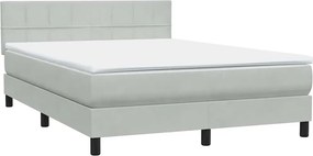 Box spring postel s matrací světle šedá 160x210 cm samet 3316215
