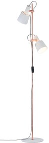 Paulmann 79660 Haldar, stojací lampa 2xE14, bílá/měď, výška 152cm