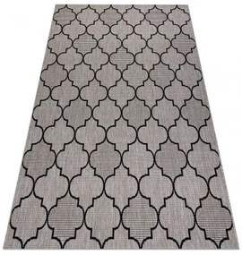 Dywany Luszczow Kusový koberec SIZAL FLOORLUX 20607 Marocká mřížka stříbrný / Černá Rozměr koberce: 160 x 230 cm