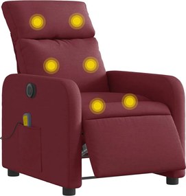 Elektrické masážní polohovací křeslo vínové textil 3206693