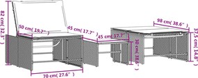 vidaXL Zahradní lehátka 2 ks se stolkem béžová polyratan [368425]