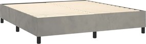 Box spring postel s matrací světle šedá 180x200 cm samet 3132873