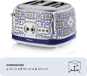 Ariete 0156CA Capri bílá/světle modrá / Topinkovač / 4 plátky / 1630 W