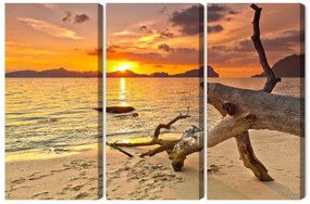 Vícedílný obraz Mořská Krajina Při Západu Slunce Nedostatek Nedostatek Plátno Canvas 120x80
