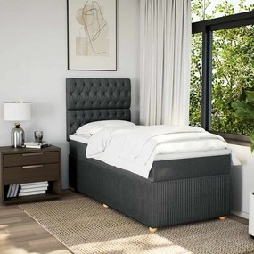 Box spring postel s matrací tmavě šedá 90x190 cm textil 3291919