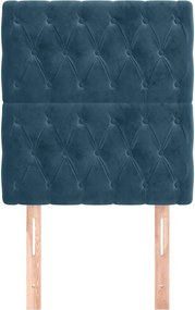 Čelo postele tmavě modré 80x7x118/128 cm sametové 3116702