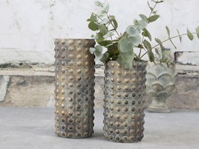 Opálovo-zlatá cementová váza na květiny Noyon -  Ø 15*25cm