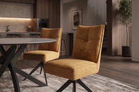Designová otočná židle Narayan hořčicový samet