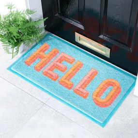 Rohožka z recyklovaného plastu 40x70 cm Blue Hello – Artsy Doormats