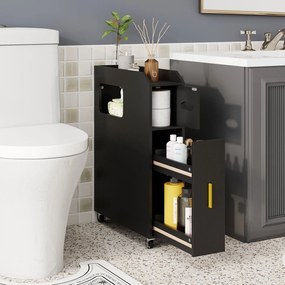 Costway Malá koupelnová skříňka 16 cm úzký organizér s výsuvnou