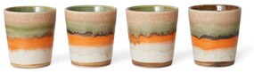 HK living Kameninový hrnek 70's Burst 180 ml, oranžová barva, keramika