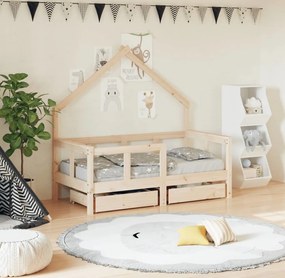 vidaXL Dětská postel se zásuvkami 70x140 cm masivní borové dřevo [834540] Barva: Přírodní